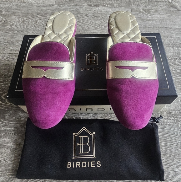 Birdies | Shoes | Euc Birdies The Phoebe Berry Size 8 Suede Muleslide ...